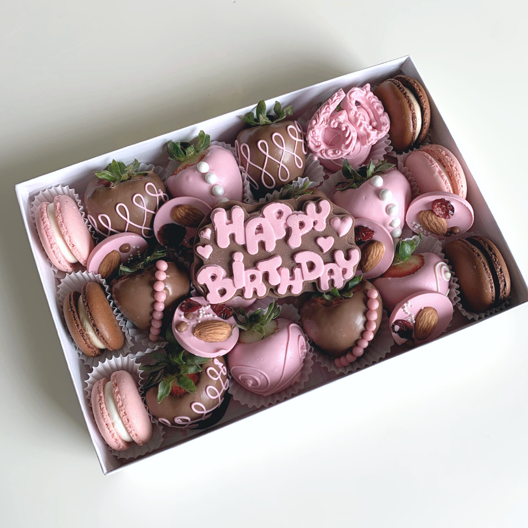 Birthday Treat Box - La Vie en Rose – Dip the Tip Deserts
