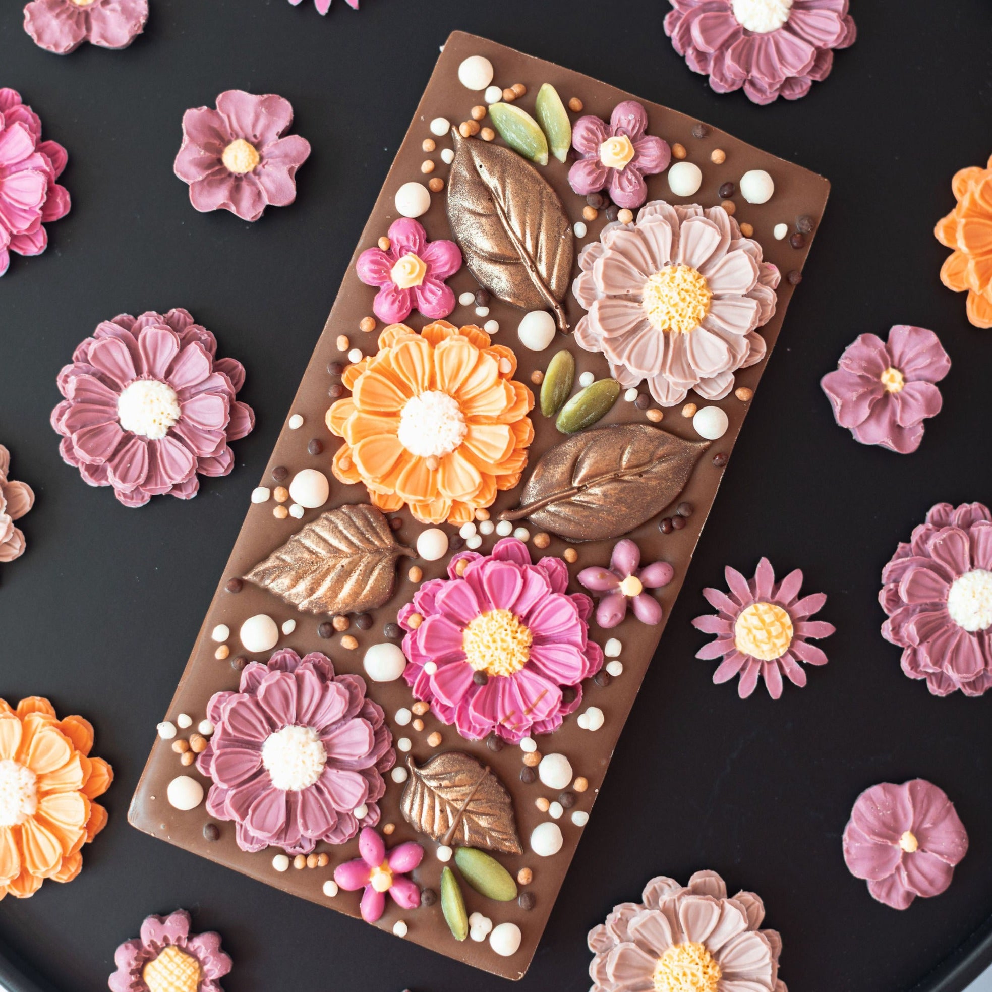 Floral Chocolate Bars – Dip the Tip Deserts